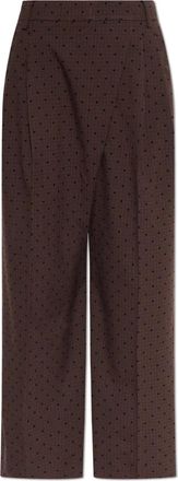 Ganni Femme, Pantalons, Brun, Taille: 38 FR Flock Check Cross-over Pantalons