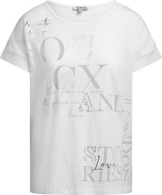 soccx Rundhalsshirt mit &uuml;berschnittener Schulter