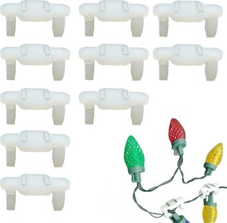 Generic Weihnachtslichterhaken, Weihnachtslichterclips f&uuml;r den Au&szlig;enbereich | Lichterclip mit magnetischem Weihnachtshaken f&uuml;r den Au&szlig;enbereich, 10 Clips f&uuml;r 