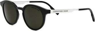 Dior Lunettes de soleil Tag R1I &agrave; monture ronde - unisex - Accessoires - Noir - Taille: 49 MM