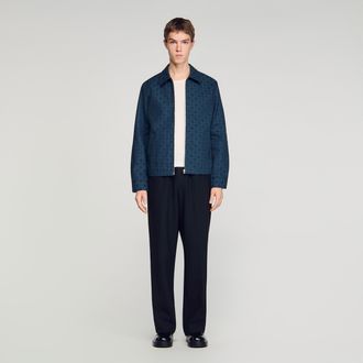 Sandro Blouson en denim Square Cross