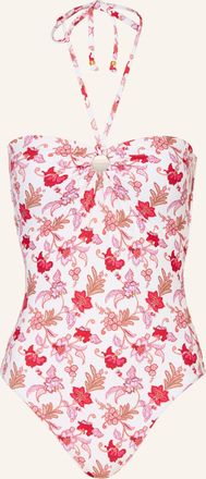 Seafolly Bandeau-Badeanzug Summer Chintz rosa