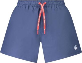 North Sails Homme, Maillots de bain, Bleu, Taille: XL Boxer de Bain en Coton Bleu avec Détails Océaniques