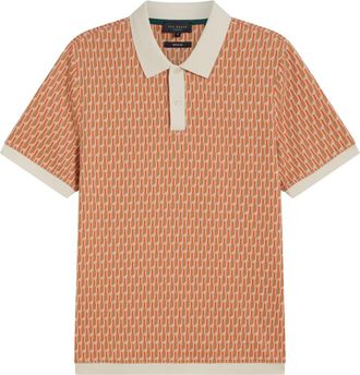 Ted Baker Hamishs Jacquard Stripe Geo Camel Poloshirt
