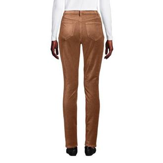 Lands End Slim Fit Samthose High Waist, Damen, Gr&ouml;&szlig;e:40 petite, Braun, Baumwoll-Mischung, by Lands End