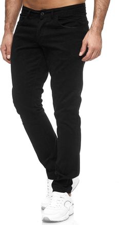 Tazzio Jeans Herren Slim Fit Stretch Jeanshose Hose Denim 165251 (34W/32L, Schwarz)
