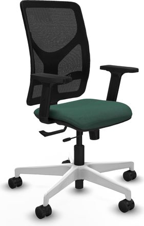 Piqueras y Crespo Gr&uuml;ner Schreibtischstuhl mit 2D-Armlehnen, h&ouml;henverstellbare Lendenwirbelst&uuml;tze, ausgestattet mit Syncro/Traslack und Schneideschaum, mit Rollen von 6