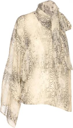 Federica Tosi Femme, Blouses et Chemises, Multicolore, Taille: 40 FR Blusa Monospalla Georgette Stampa Pitone