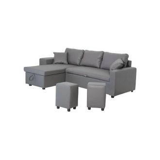 Happy Garden Happy Garden - Umwandelbares Ecksofa tony 3-Sitzer grau