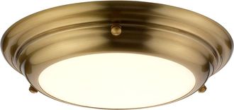 Licht-Erlebnisse LED Deckenleuchte Bad in Messing Antik IP54 Ø36cm Jugendstil Design Badezimmer Lampe Bad Beleuchtung ANISA