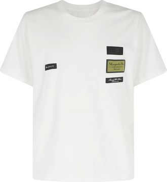 Maison Margiela Homme, Tops, Blanc, Taille: S Label Patch T-shirt