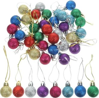 Pretyzoom Weihnachts-Mini-Glitzerkugeln 80 St&uuml;ck Mehrfarbiger Baumschmuck Bruchsichere Mini-Weihnachtskugeln Zum Aufh&auml;ngen F&uuml;r Weihnachtsbaum Dekoration