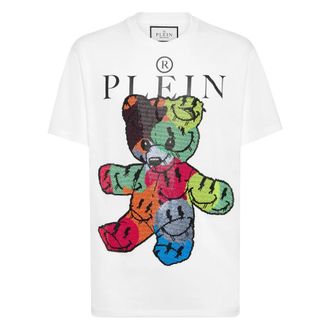 Philipp Plein Round Neck T-Shirt Teddy - - Tops - Herren - Wei&szlig; - 4XL
