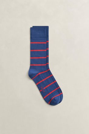 GANT Herren Gerippte Socken mit Streifen (43-45) VINTAGE Blau