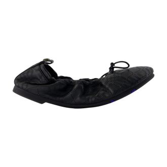 Burberry Check Leather Fawn Ballerinas - - Shoes - Damen - Schwarzk - 35 EU