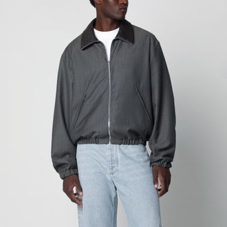 Bottega Veneta Gestreifte Jacke aus Wolle und Mohair in Desert/Grau