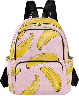 Mnsruu Mini sac à dos pour femme, jaune banane, rose, petit sac à dos tendance pour femme, sac à dos décontracté, Multi946, S