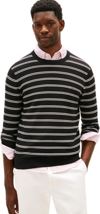Tommy Hilfiger Herren Seasonal Structure Cneck Mw0Mw41643 Pullover, Black (Black/Ivory Petal), XXL
