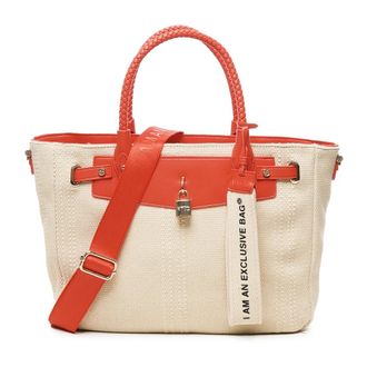 V&deg; 73 Stilvolle Schultertasche mit Personalisiertem Vorh&auml;ngeschloss - - Bags - Damen - Beige - ONE SIZE
