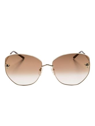 Cartier lunettes de soleil g&eacute;om&eacute;triques &agrave; plaque logo - Or