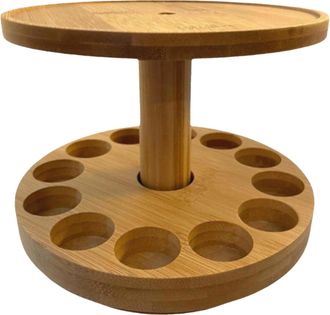 Generic &Ouml;l-Organizer - kompaktes Aufbewahrungsregal aus Holz f&uuml;r &auml;therische &Ouml;le, Flaschenanzeige auf zwei Ebenen | Dekorativ mit raumeffizienten Designkammern