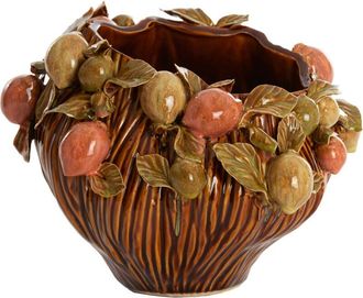 Light & Living Vase en c&eacute;ramique Light & Living LEMONI brun-orange+vert