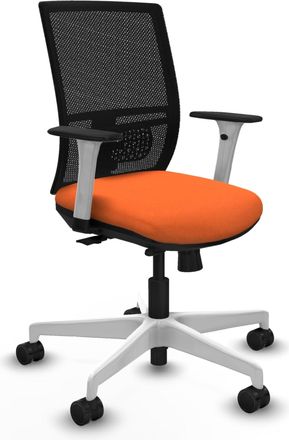 Piqueras y Crespo Schreibtischstuhl mit schwarzen und wei&szlig;en Armlehnen, h&ouml;henverstellbare Lendenwirbelst&uuml;tze, ausgestattet mit Syncro/Traslack und Schneideschaum, Schwa