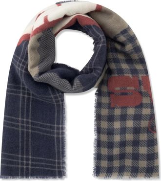 Codello PRINTED SCARF POLYACRYL CHECKS SNOOPY Tuch (BLU3)