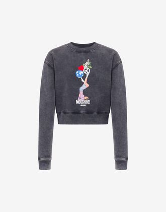 Moschino Bedrucktes Baumwoll-Sweatshirt - Grau