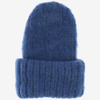 Myssyfarmi Womens Handmade Wool Beanie Navy Hat