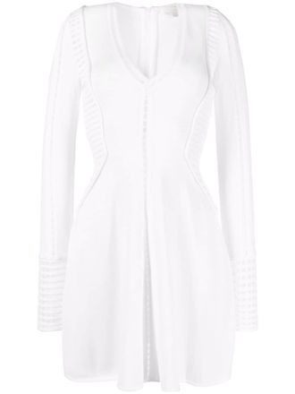 Genny robe courte &agrave; d&eacute;tails ajour&eacute;s - Blanc