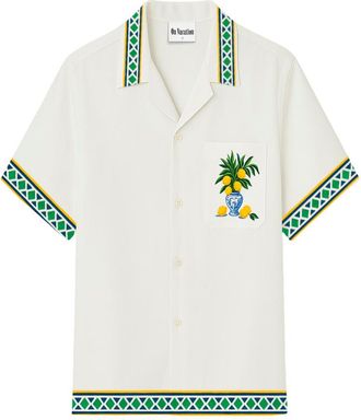 On Vacation Kurzarmhemd mit Resort-Kragen und Zitronen-Motiv in