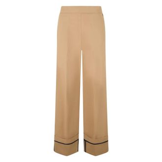 Herno Femme, Pantalons, Beige, Taille: 42 FR Pantalon large avec ourlet
