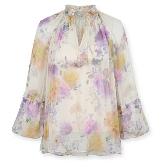 Zimmermann Femme, Blouses et Chemises, Multicolore, Taille: 44 FR Luna Ruffled Blouse