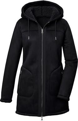 G.I.G.A. DX GW 63 WMN PRK r&eacute;versible/Parka Aspect Daim avec Capuche, Black, 46 Femme