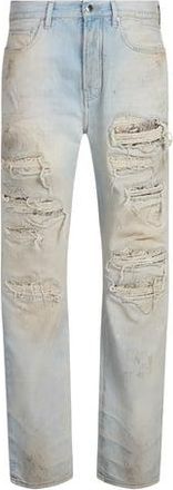 Amiri Jean d&eacute;lav&eacute; avec incrustation serpent en coton