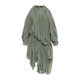 Balmain Robe Sans Manches en Soie - Femme - Robes - Vert - Taille: 38 FR