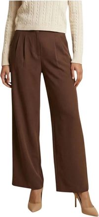 Only Only, Femme, Pantalons, Brun, Taille: 40 FR L32 Pantalon Tailleur Jambe Large