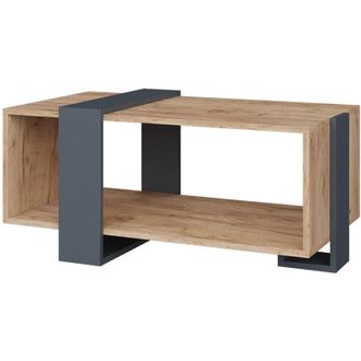 Vicco Table basse Aven, Anthracite/ch&ecirc;ne dor&eacute;, 91.5x52cm
