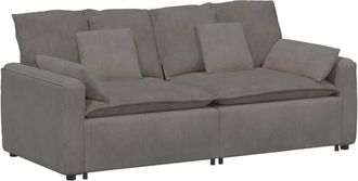 vidaXL Modulares Sofa mit Kissen Hellgrau - Vidaxl
