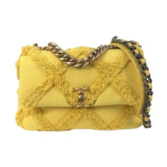 Chanel Pre-owned Medium 19 Canvas Flap - - Pre-owned - Damen - Gelb - ONE SIZE