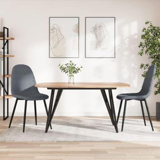 vidaXL Esszimmerst&uuml;hle 2 Stk. Dunkelgrau Samt vidaXL