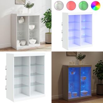 vidaXL Sideboard mit LED-Leuchten Wei&szlig; 81x37x100 cm - Schreibtisch - Wohnzimmerm&ouml;bel - Sideboard - TV-Stand - Regal - Home & Living
