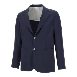 Barba Blauer Wollblazer mit Spitzrevers - - Jackets - Herren - Blau - 2XL