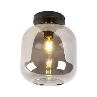 QAZQA zuzanna - LED Dimmable Plafonnier variateur inclus - 1 lumi&egrave;re - &Oslash; 25 cm - Noir et Or - Design - &eacute;clairage int&eacute;rieur - Salon I Chambre I