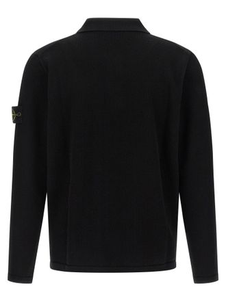 Stone Island Mens Black Cotton Polo Shirt