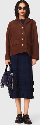 Maje Wildlederjacke - Marron Chocolat - Maje