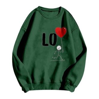 Generic Sweat-shirt &agrave; col rond pour femme - Pull de Saint-Valentin - Sweatshirt pour femmes et hommes - Amusant - Impression damour - Pull pour couples - Manc