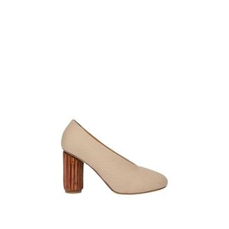 Moschino Femme, Chaussures, Beige, Taille: 41 EU Escarpins en toile avec talon sculpt&eacute;