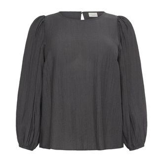 Kaffe Curve Feminine Schwarze Austernbluse - - Blouses & Shirts - Damen - Schwarzk - 2XL